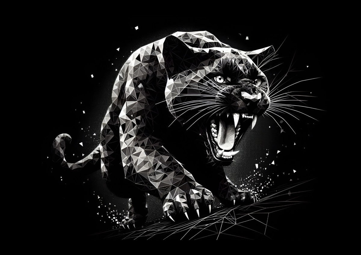 Simetría Salvaje El Rugido del Pantera en Geometría – Dekocat