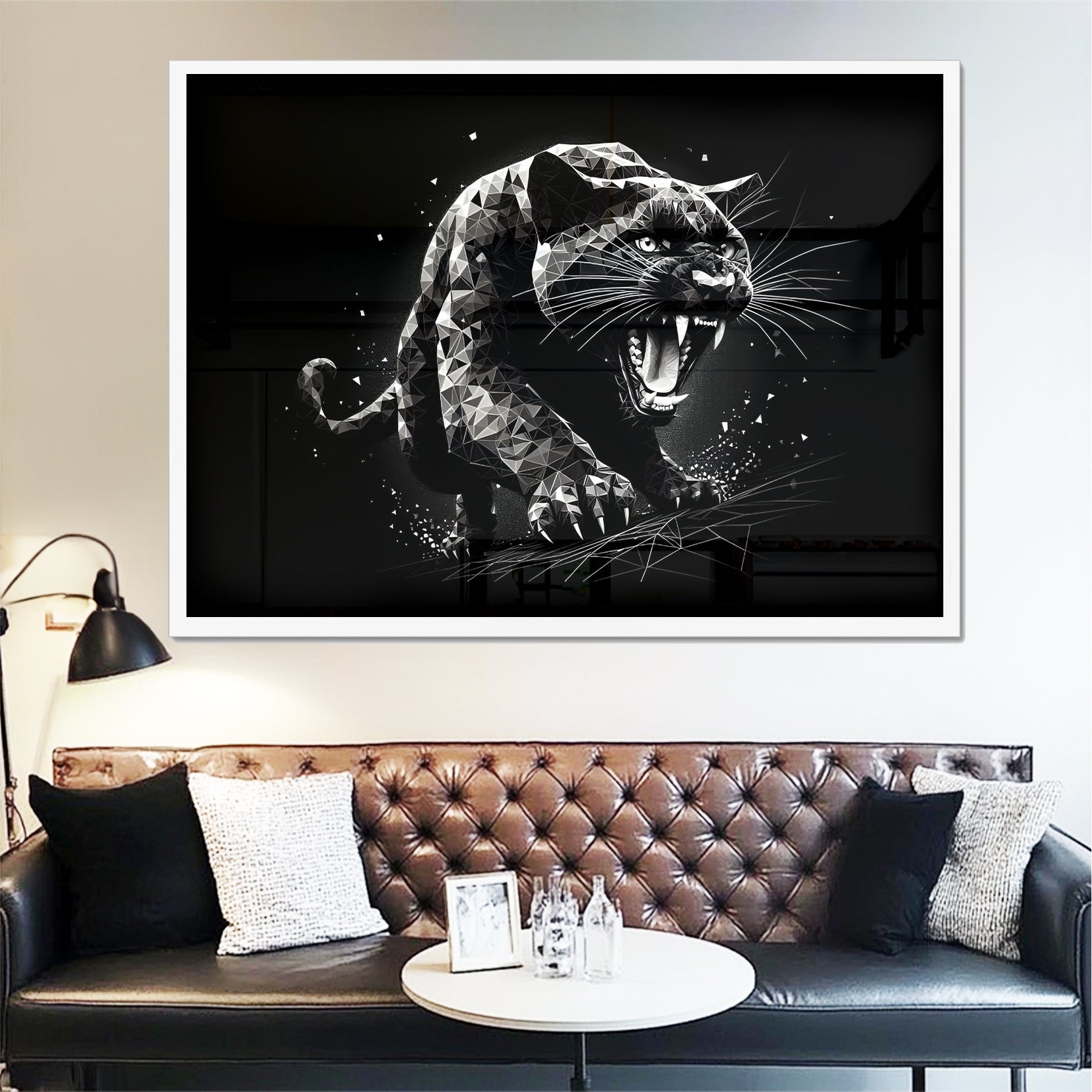 Simetría Salvaje El Rugido del Pantera en Geometría Wall Art Poster ...
